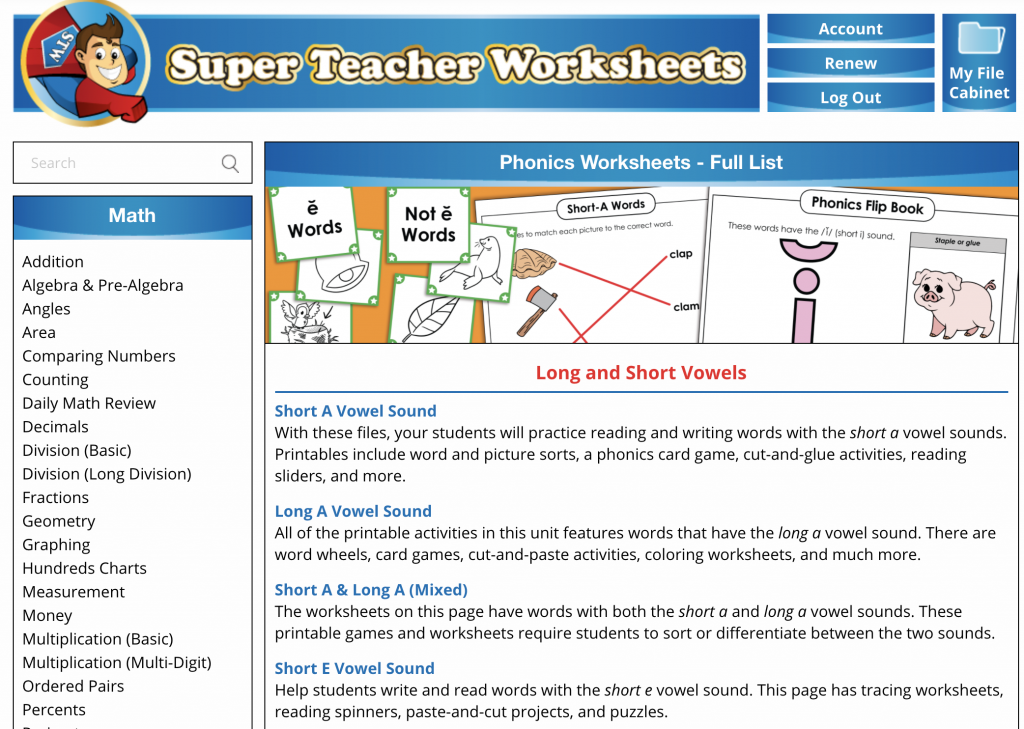 Super Teacher Worksheets Review – Homeschool Tablet